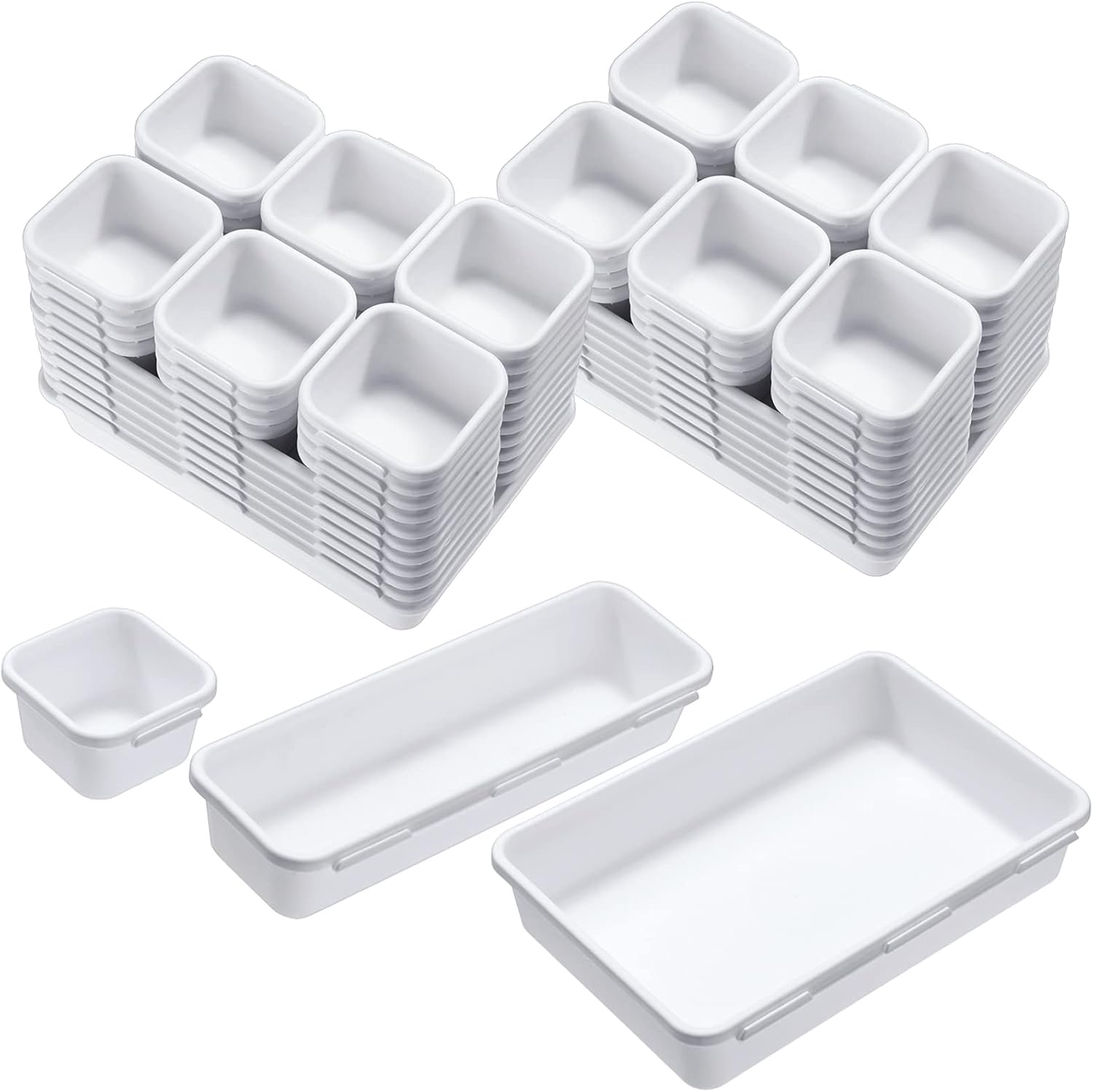 Amazon.com: 46 Pcs Interlocking Desk Drawer Organizers Tray 3 Sizes ...