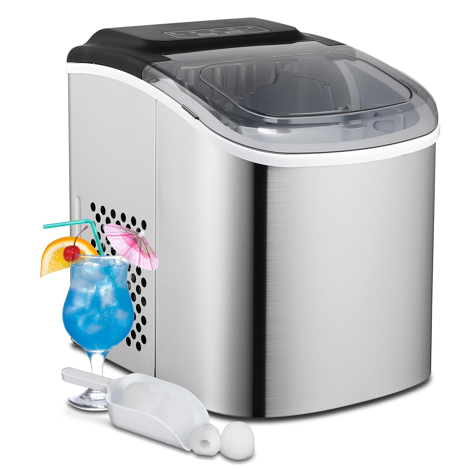 SMETA Portable Countertop Ice Maker Machine Bullet Pebble Chewable ...