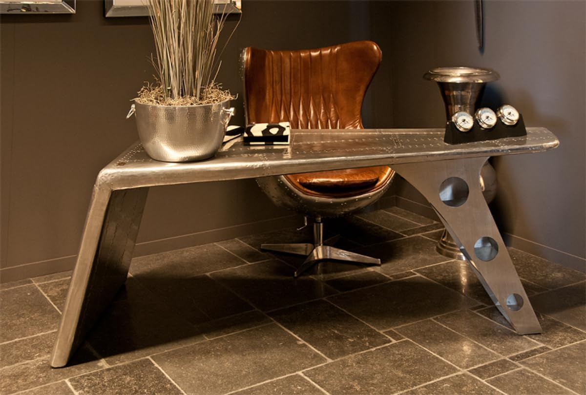 Casa Padrino luxury designer desk Aviator Desk Aluminum Aircraft Wing ...