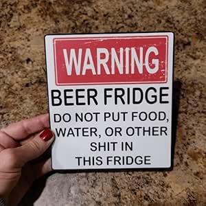 Amazon.com: Warning Beer Fridge Magnet, Hilarious Beer Fridge Magnet ...