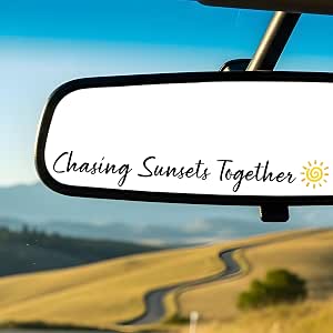 Amazon.com: 3 x Chasing Sunsets Together Rearview Mirror Sticker Decal ...
