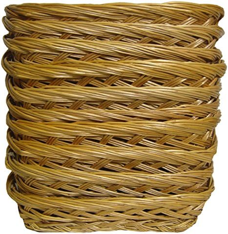 Set of 10 Shallow Openweave Wicker Baskets - Lightweight Packing Tray ...
