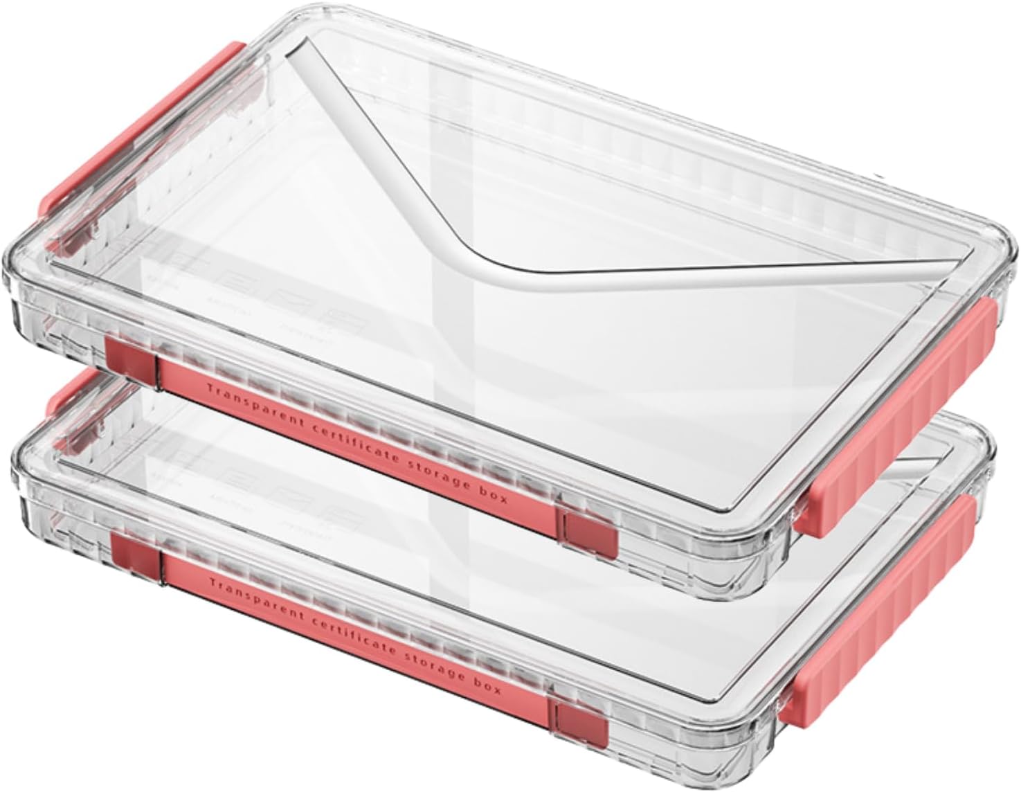 Amazon.com: RHONZHAO 2 Pack Clear Plastic File Storage Boxes with ...