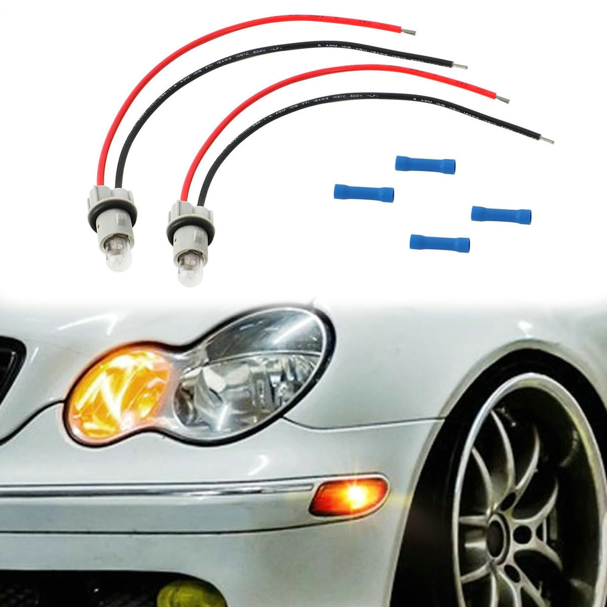 Amazon.com: 1Pair Side Marker Lamp Light Socket Wire Harness + Bulb ...