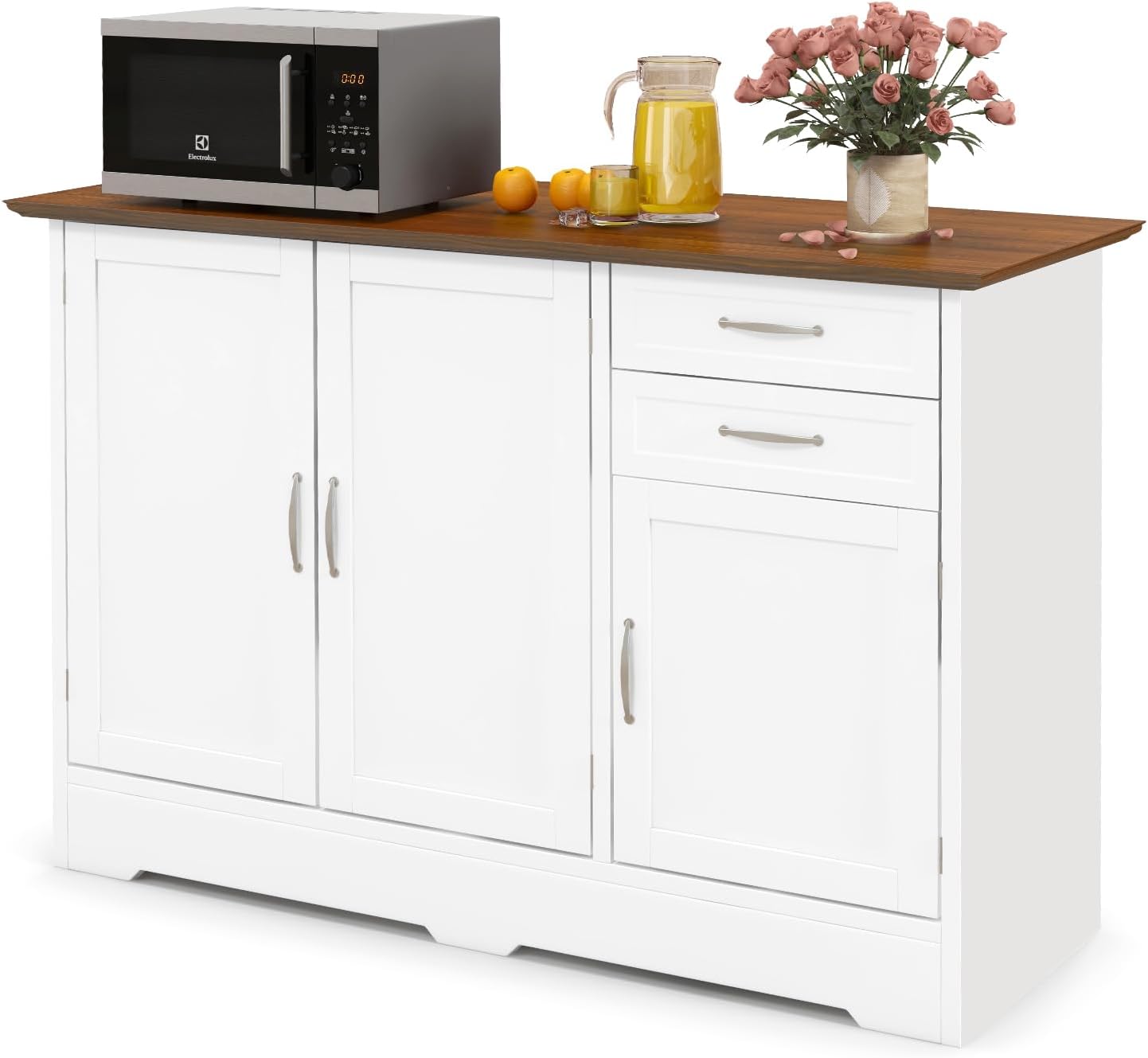 Amazon.com - holzart White Buffet Storage Cabinet with Doors and ...