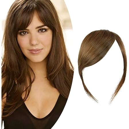 Amazon.com : Shinon Thick Side Bangs Clip in Bangs Real Human Hair Bang ...