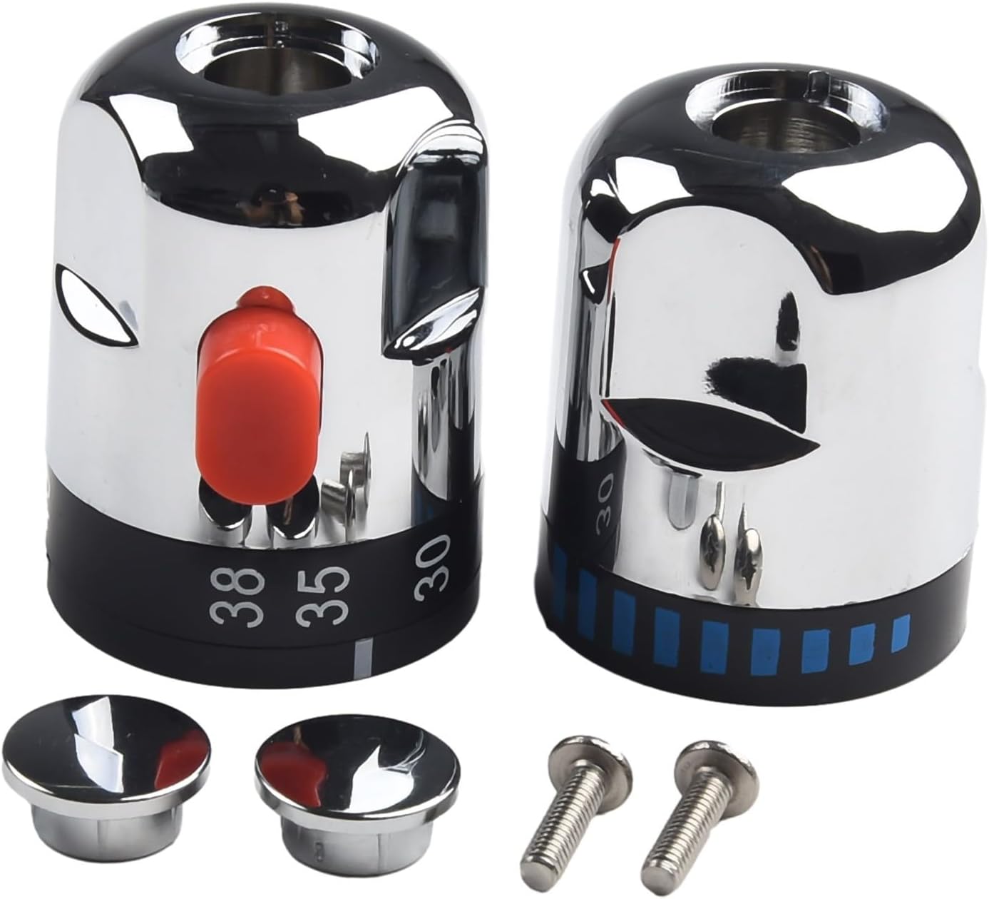 Thermostatic Control Handles 1 Pair Thermostatic & On Off Bath Shower Mixer Taps Water Control ...