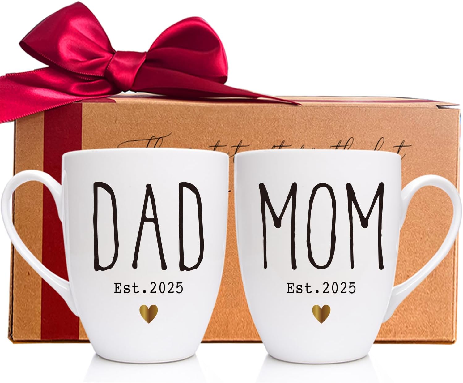 Amazon.com: WFFW New Dad & Mom Est 2025 Coffee Mugs, First Time Mom ...