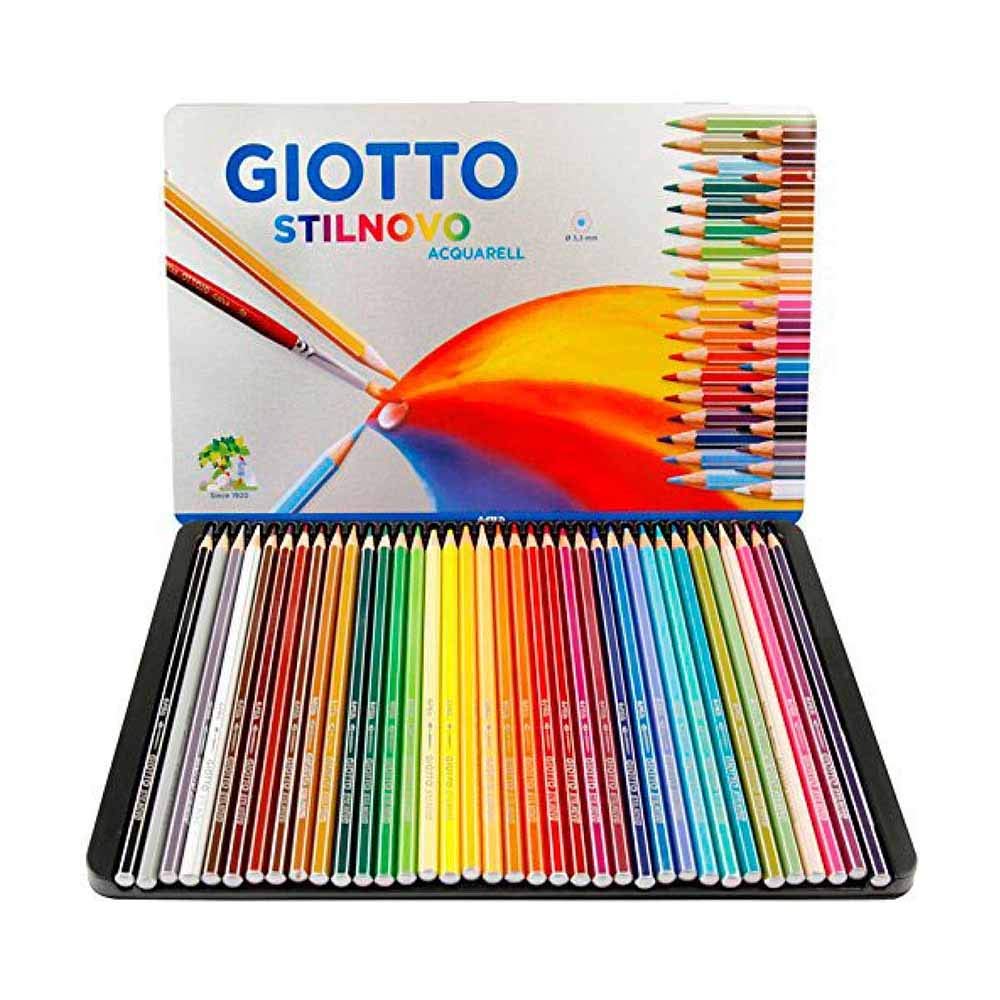 GIOTTO Stilnovo Acquarell Watercolour Colouring Pencils, 36 Assorted ...