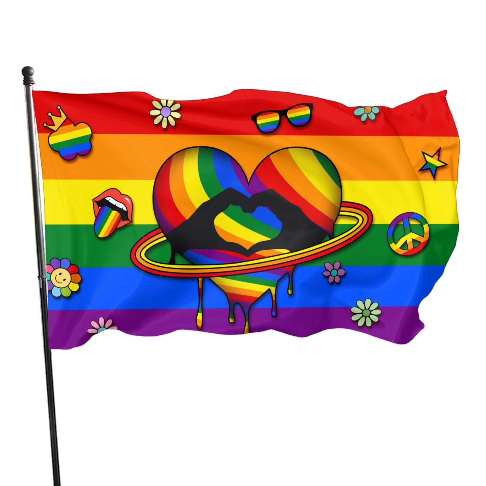 Amazon.com : Rainbow Pride Flag Flags for outside 3x5 Ft Gay pride flag ...
