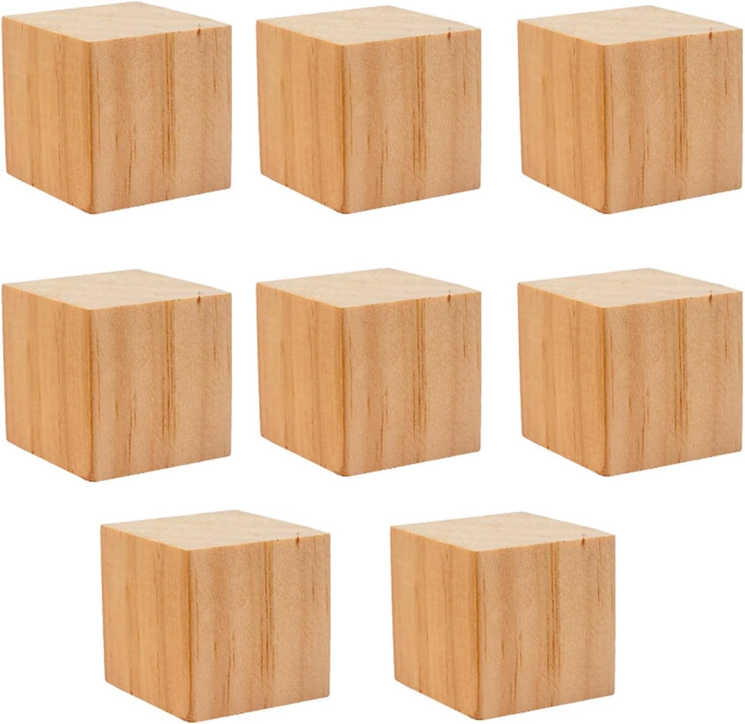 Amazon.com: 8PACK 2 inch Wooden Cubes Blocks, Natural 5x5x5cm ...