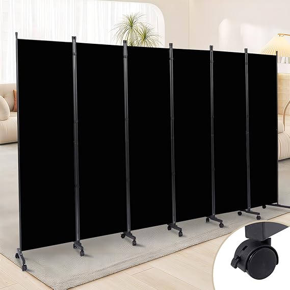 Amazon.com - Room Divider 6 Panel Room Dividers/Wheels, Fabric Room ...