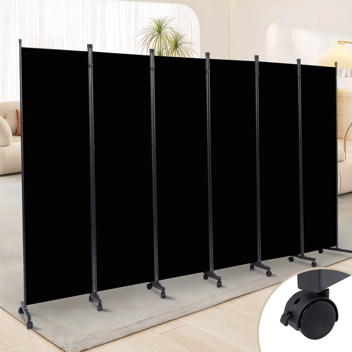 Amazon.com - Room Divider 6 Panel Room Dividers/Wheels, Fabric Room ...