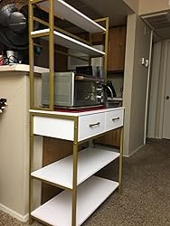 Amazon.com: HITHOS Industrial 5-Tier Kitchen Bakers Rack with 2 Drawers ...