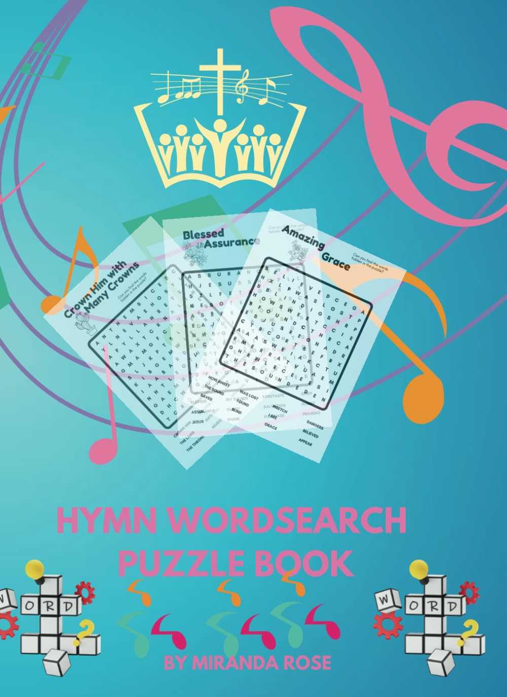 Aqua Hymns Word Search Puzzle Book: Christian Songs and Worship Lyrics ...