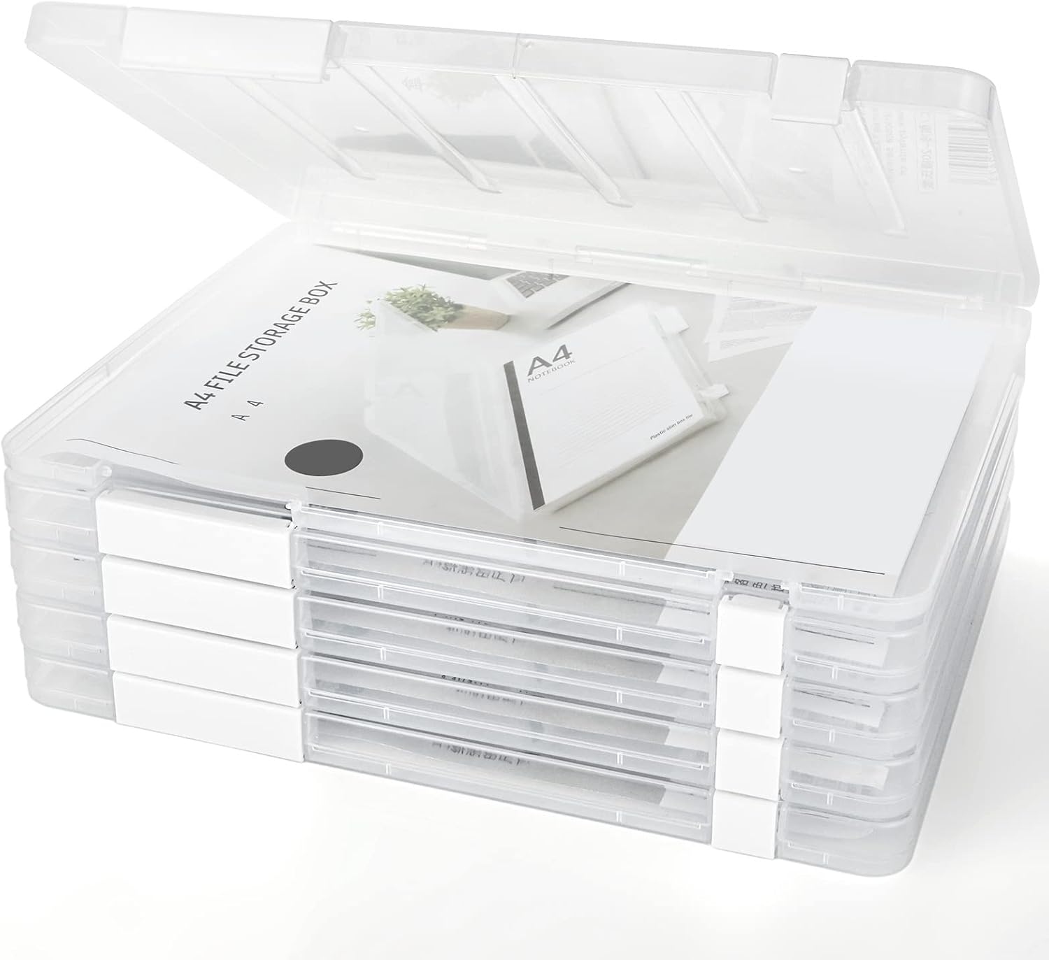 Acrux7 6PCS Plastic A4 File Storage Box 12.2 x 9 x 0.78 Inch Portable ...