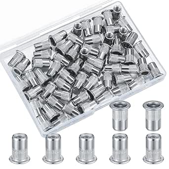60 Pcs Rivet Nuts Set, M5 Stainless Steel Rivnuts, Flat Head Rivnuts ...