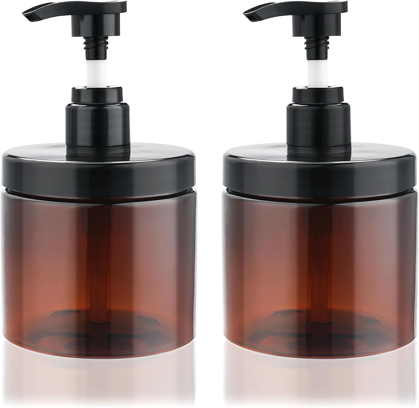 Amazon.com: sdoot Shampoo Bottles with Pump, 17oz Refillable Amber ...