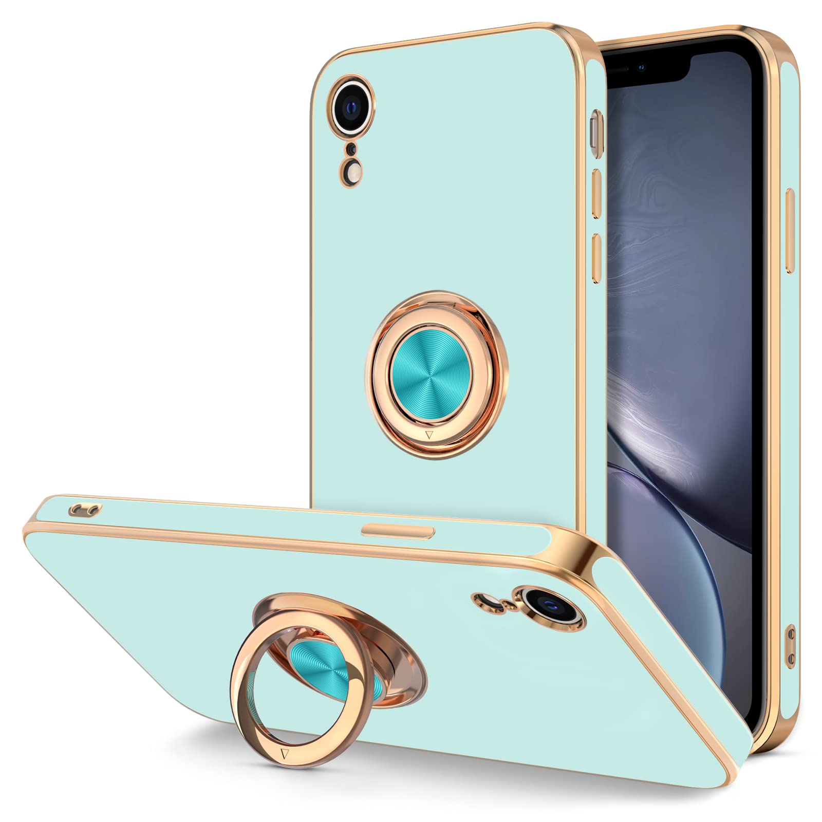 Amazon.com: Hython Case for iPhone XR Case Ring Stand [360° Rotatable ...