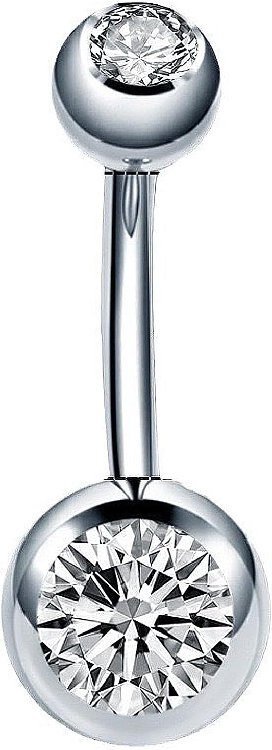 WQEDVN Belly Piercing, Stainless Steel Belly Bars, Long Belly Bar ...