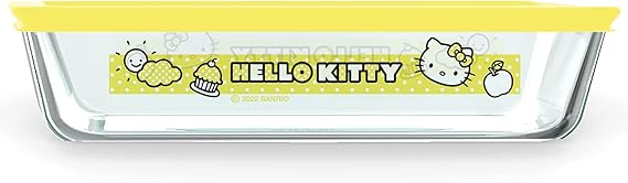 Amazon.com: Pyrex Hello Kitty 3-Cup Glass Food Storage Container, Non ...