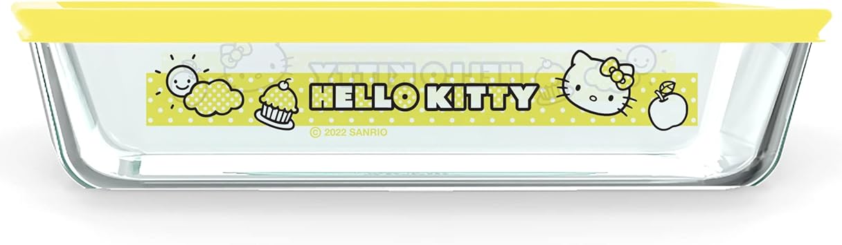 Amazon.com: Pyrex Hello Kitty 3-Cup Glass Food Storage Container, Non ...
