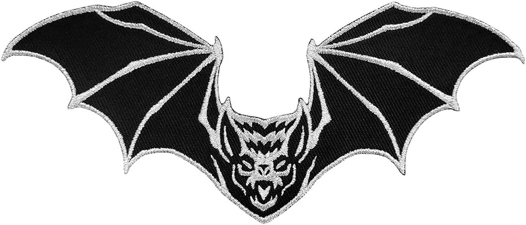 Amazon.com: Pinsanity Black Bat Iron-On Embroidered Patch (5 inch ...