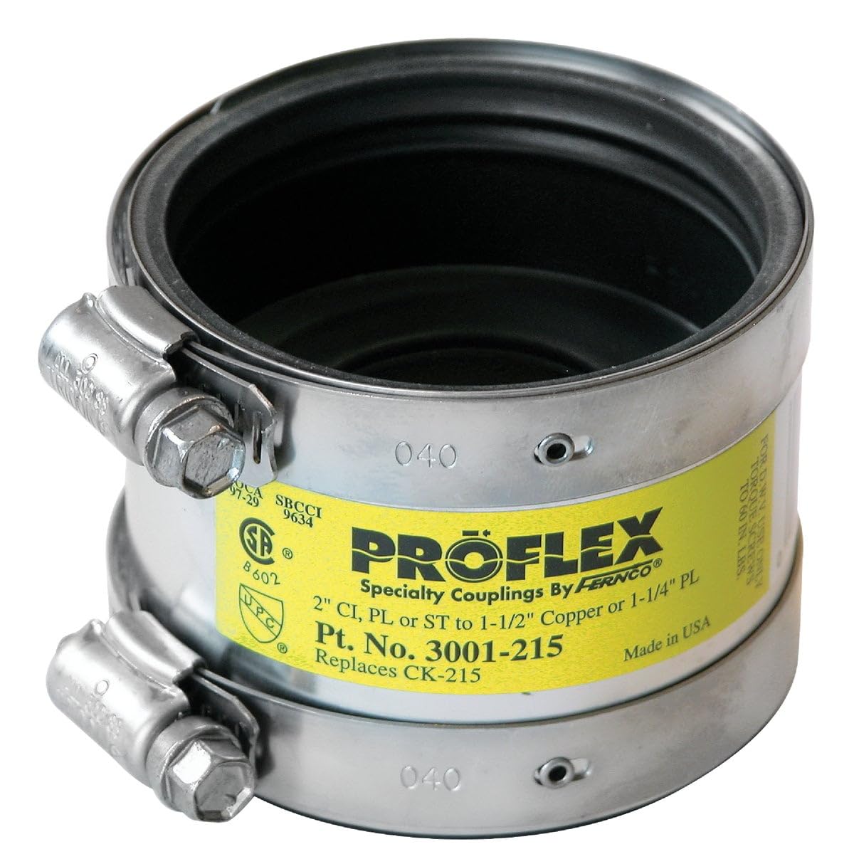 Snapklik.com : Fernco PROFLEX P3001-22 Shielded Pipe Coupling For Cast Iron