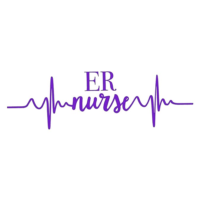 Buy Custom Pulse ER Nurse Vinyl Decal - Heart Beat Nursing Bumper ...