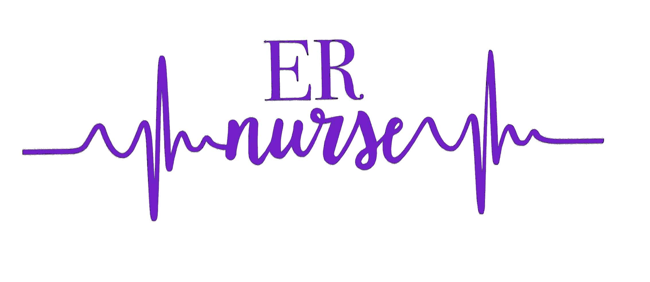 Custom Pulse Er Nurse Vinyl Decal Heart Beat Nursing Bumper ...