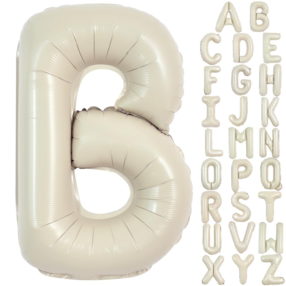 Amazon.com: TONIFUL 40 Inch Large Cream White Letter B Balloons Giant ...