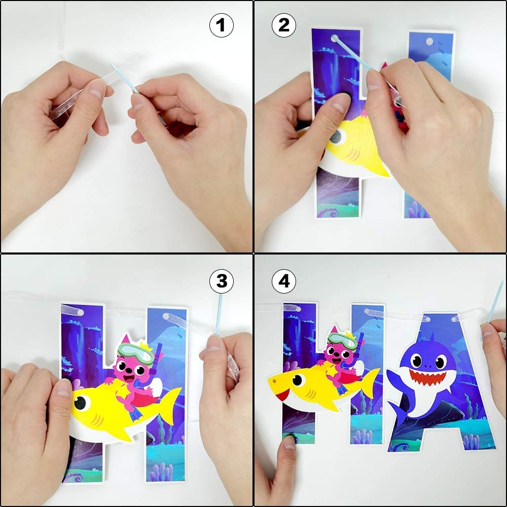 Buy Jagmag® Baby Shark Happy Birthday Banner/Baby Shark Party Supplies ...