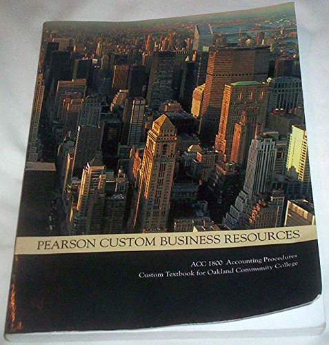 Accounting Procedures ACC 1800 Custom Textbook for: Amazon.co.uk ...