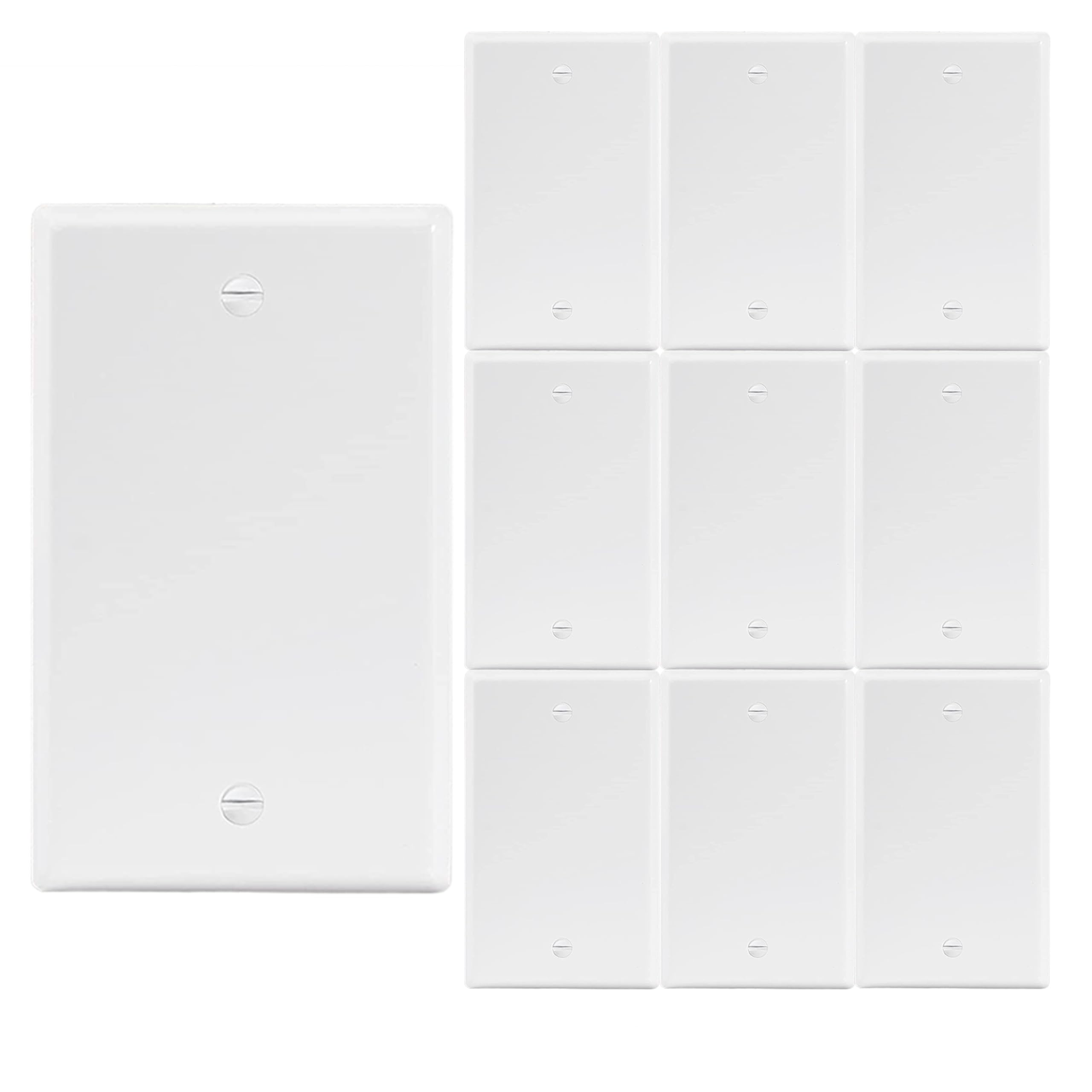 Blank Wall Plate Cover 10-Pack, White 1-Gang Blank Outlet Cover Wall ...