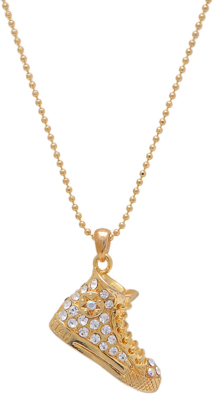 Amazon.com: Spinningdaisy Converse Look Sneaker Necklace Gold Tone for ...