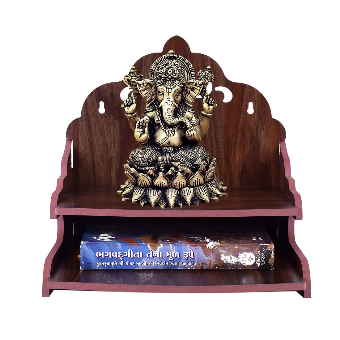Lakhaji Wooden Wall Mounted Hanging Puja Temple Wood God Stand for ...