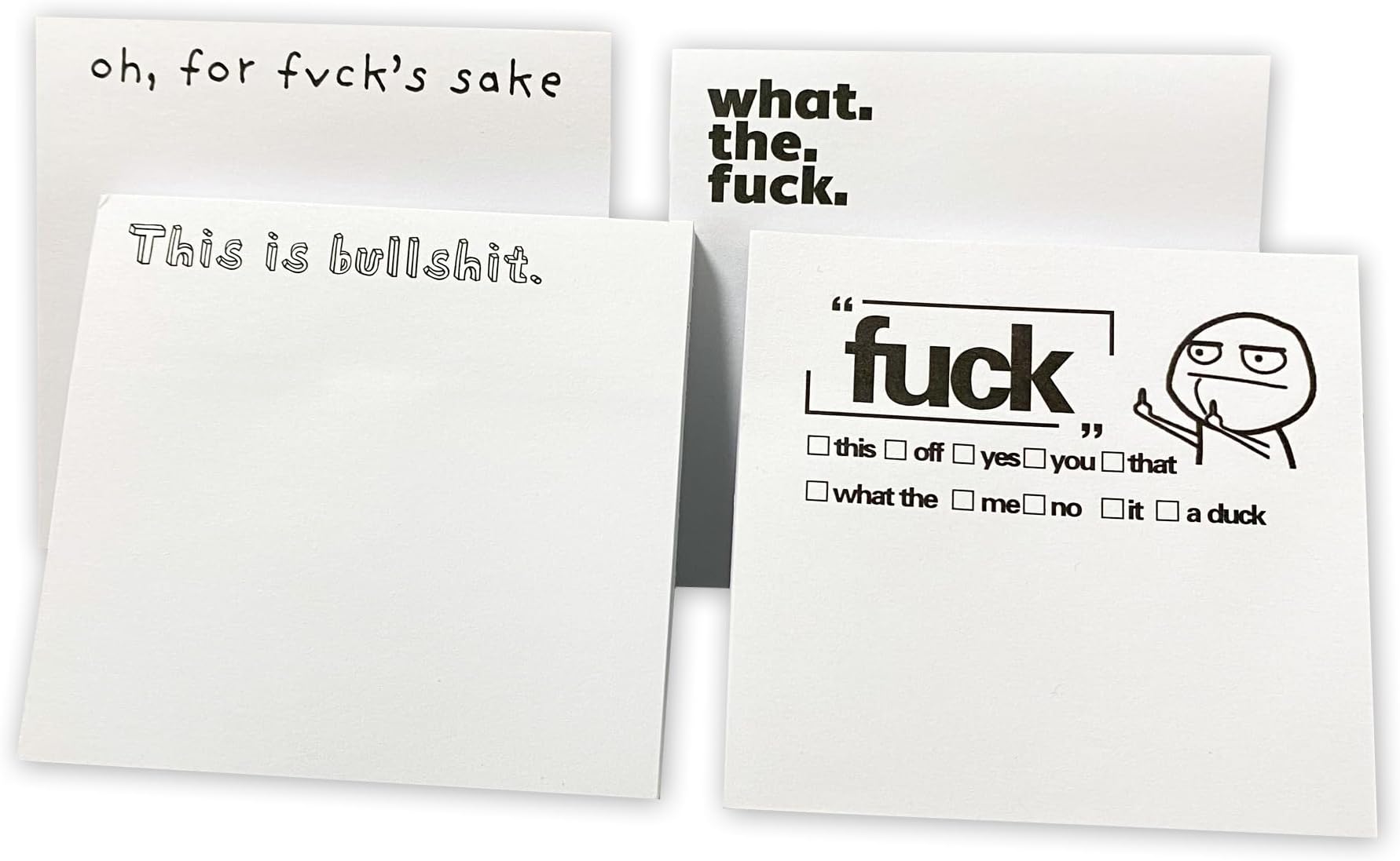 Amazon.com : Kingdong 4 Pcs Funny Sticky Noteds What The F*ck Sticky ...