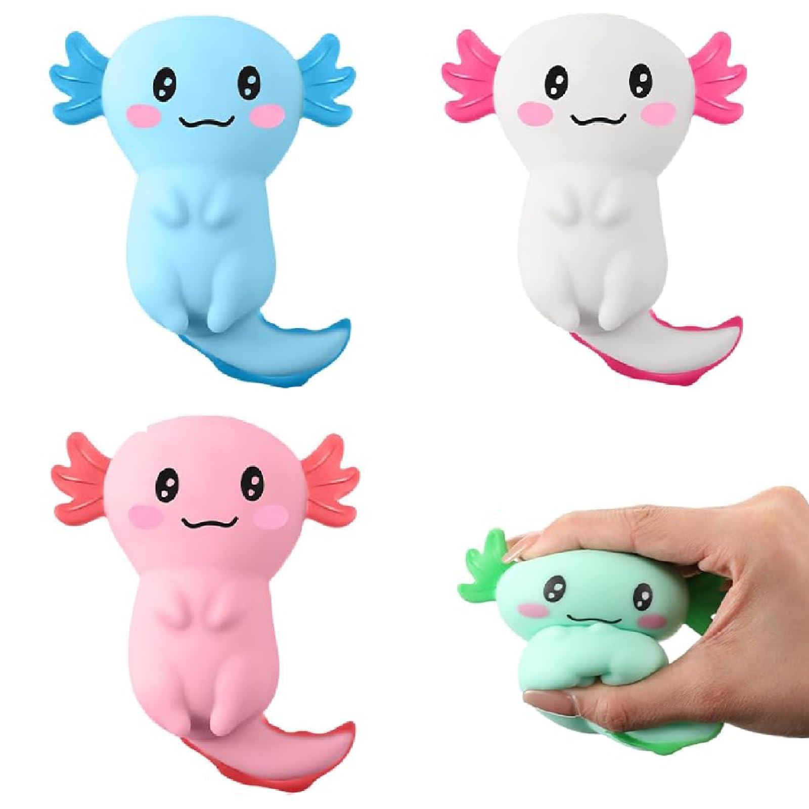 3 PCS Axolotl Squishy, Axolotl Toy, Axolotl Gifts, Soft Squeeze Fidget ...