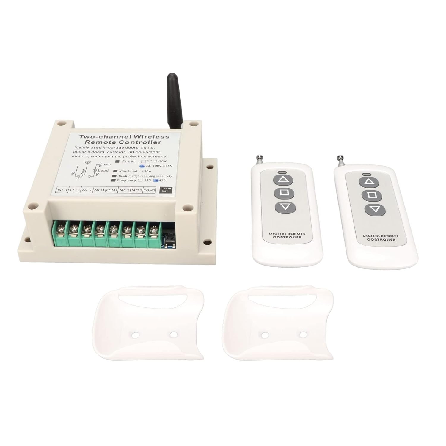 NEE 2 Channel Wireless Remote Control Switch, 433MHZ Relay Receiver ...