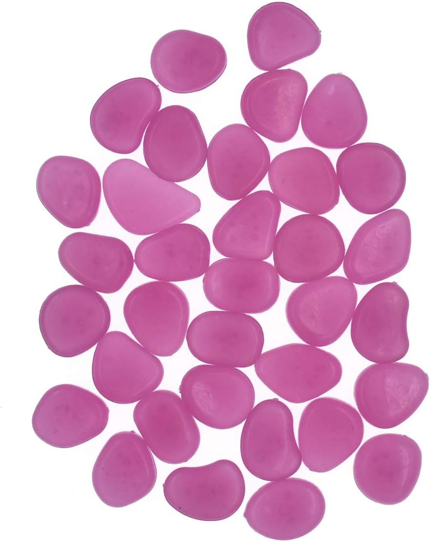 Amazon.com: QTTLLI 100Pcs Glow Pebbles Glow in The Dark Decorative ...