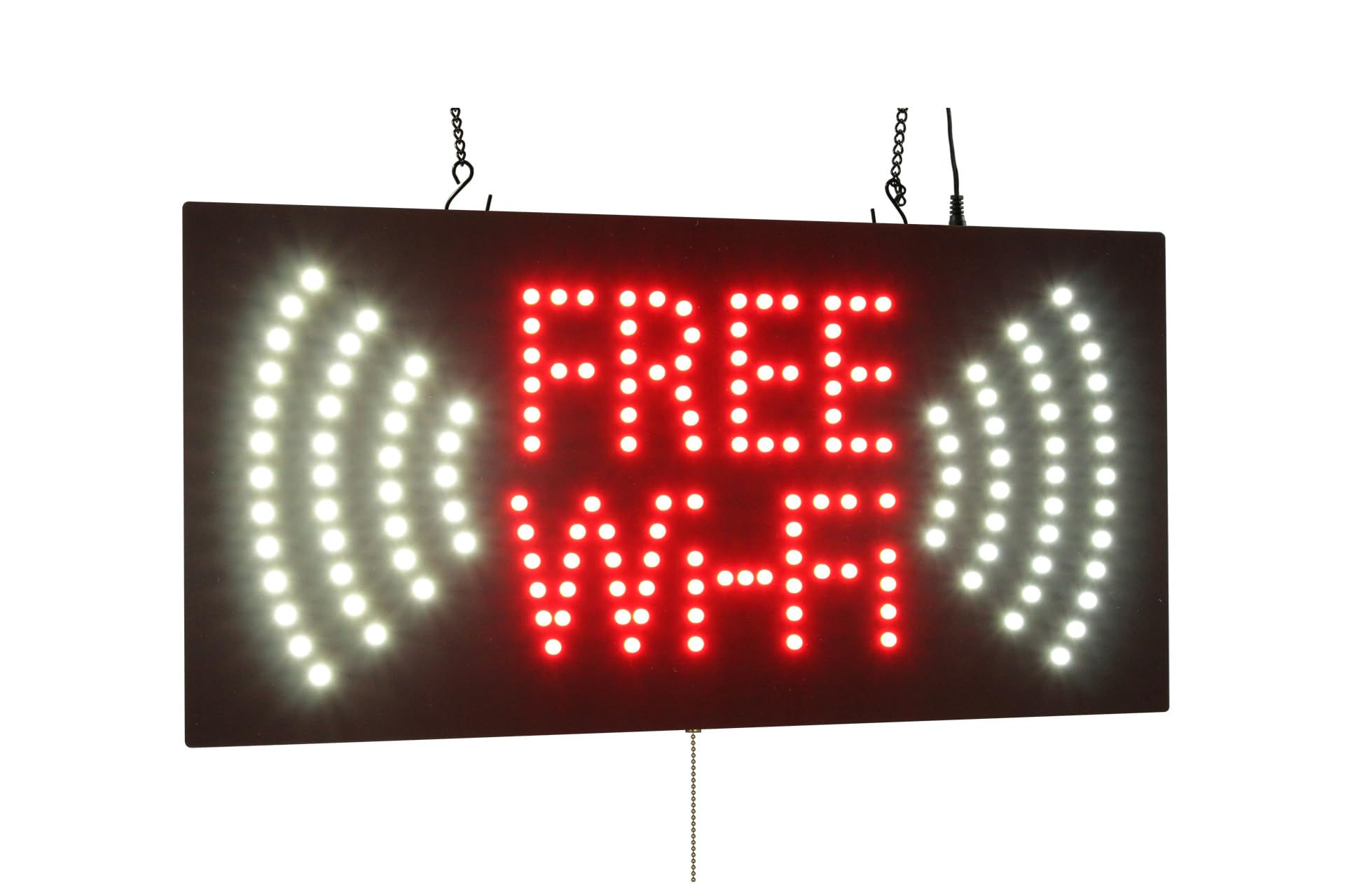 Free Wi-Fi Sign, 24"x12", 60x30cm, TOPKING, Signage, LED, Bright, Open ...