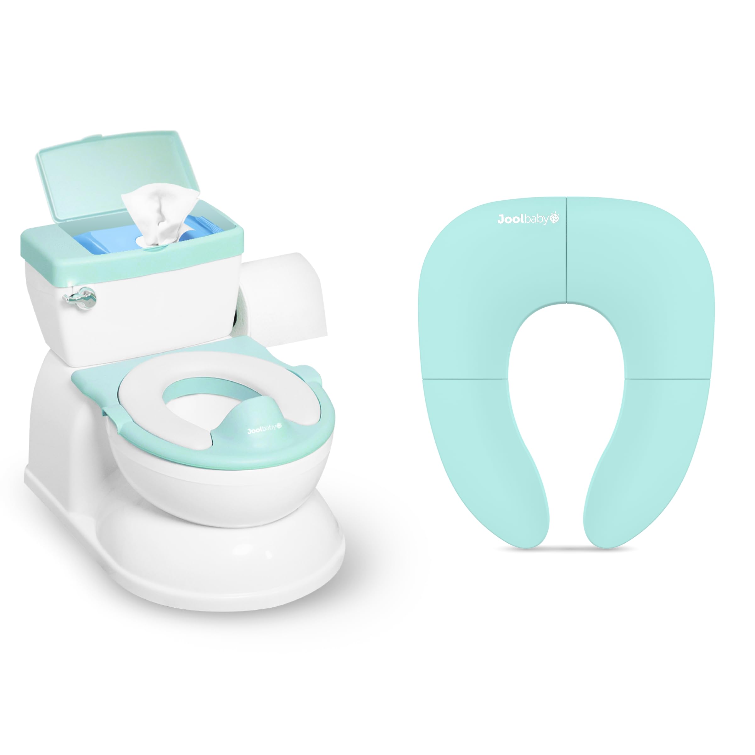 Amazon.com: Real Feel 2-in-1 Potty + Folding Travel Potty Seat (Aqua ...