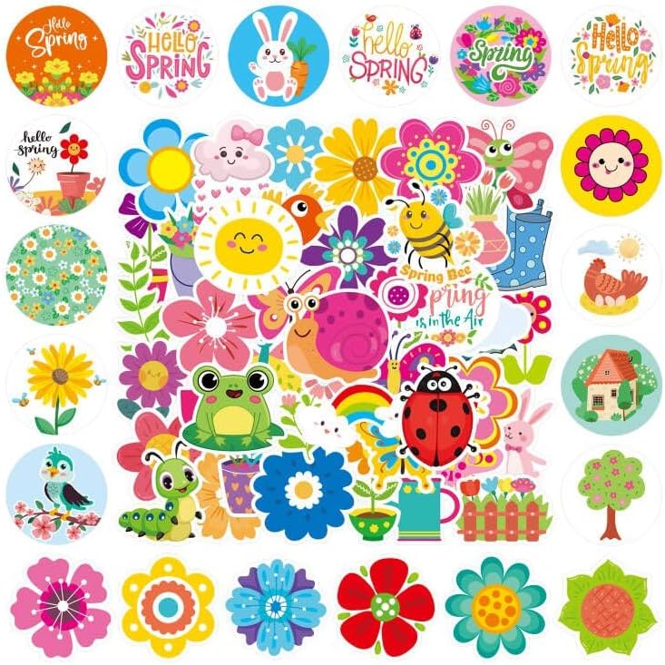 Amazon.com: 16 Sheets Spring Flowers Stickers for Kids Teens Boys Girls ...