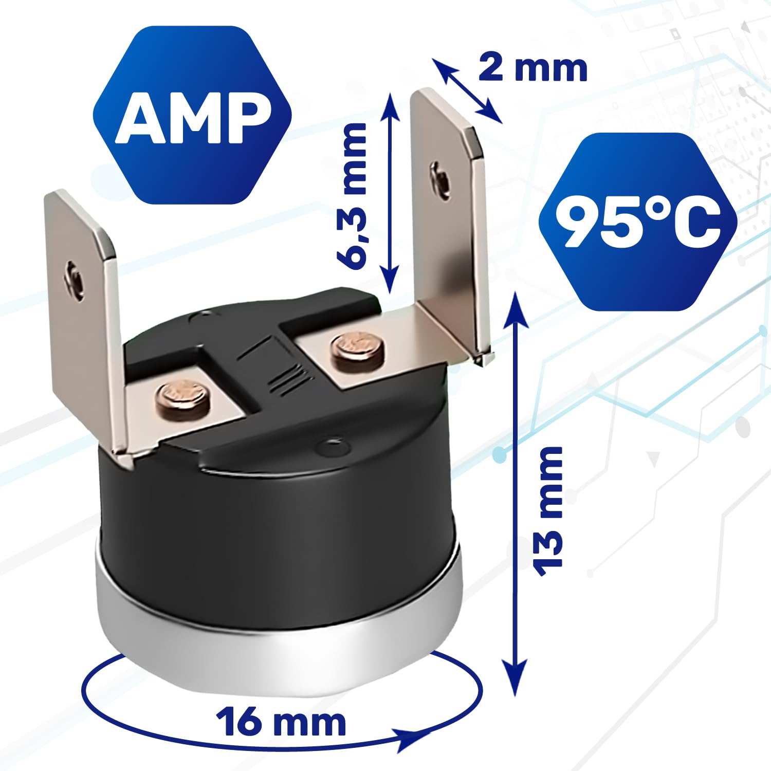 Thermostat with Fixed Disconnect NC Temperature Limiter 95C Vertical ...