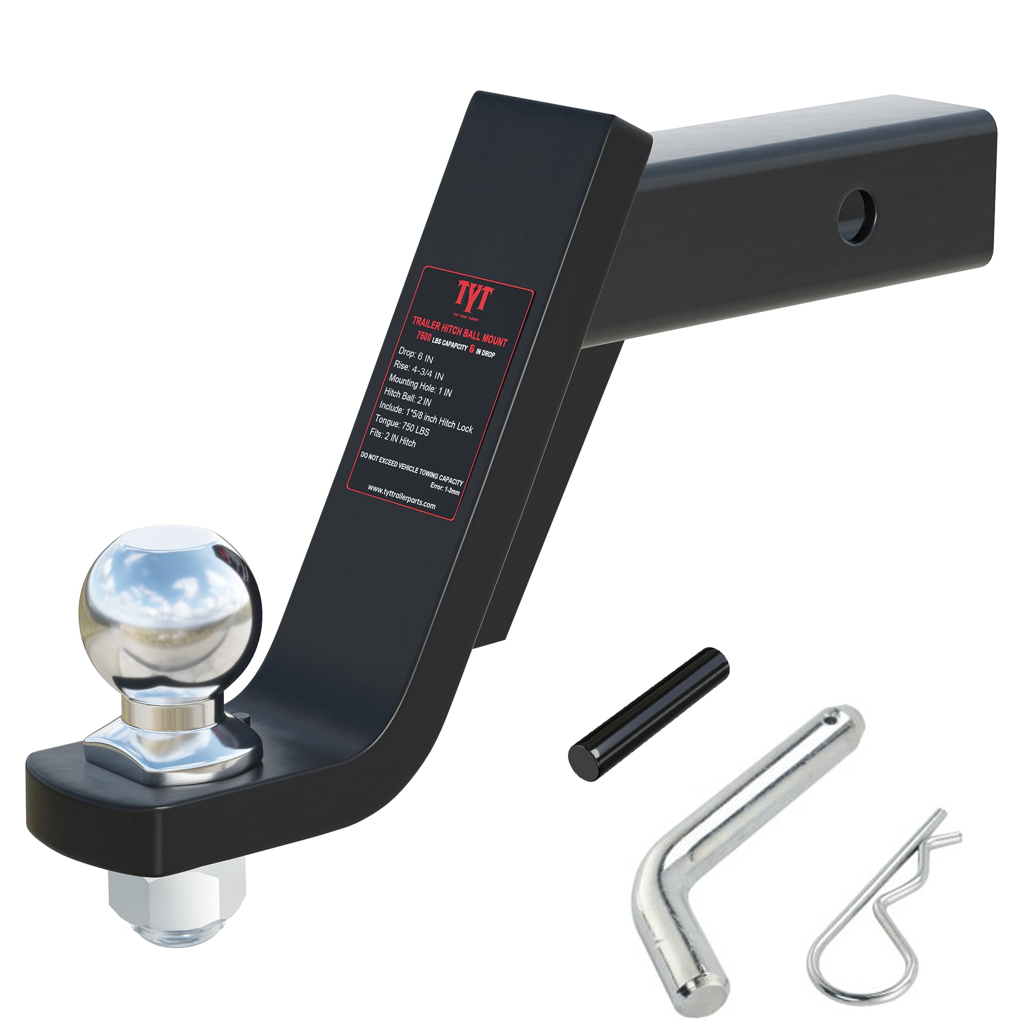 Snapklik.com : TYT Trailer Hitch Ball Mount