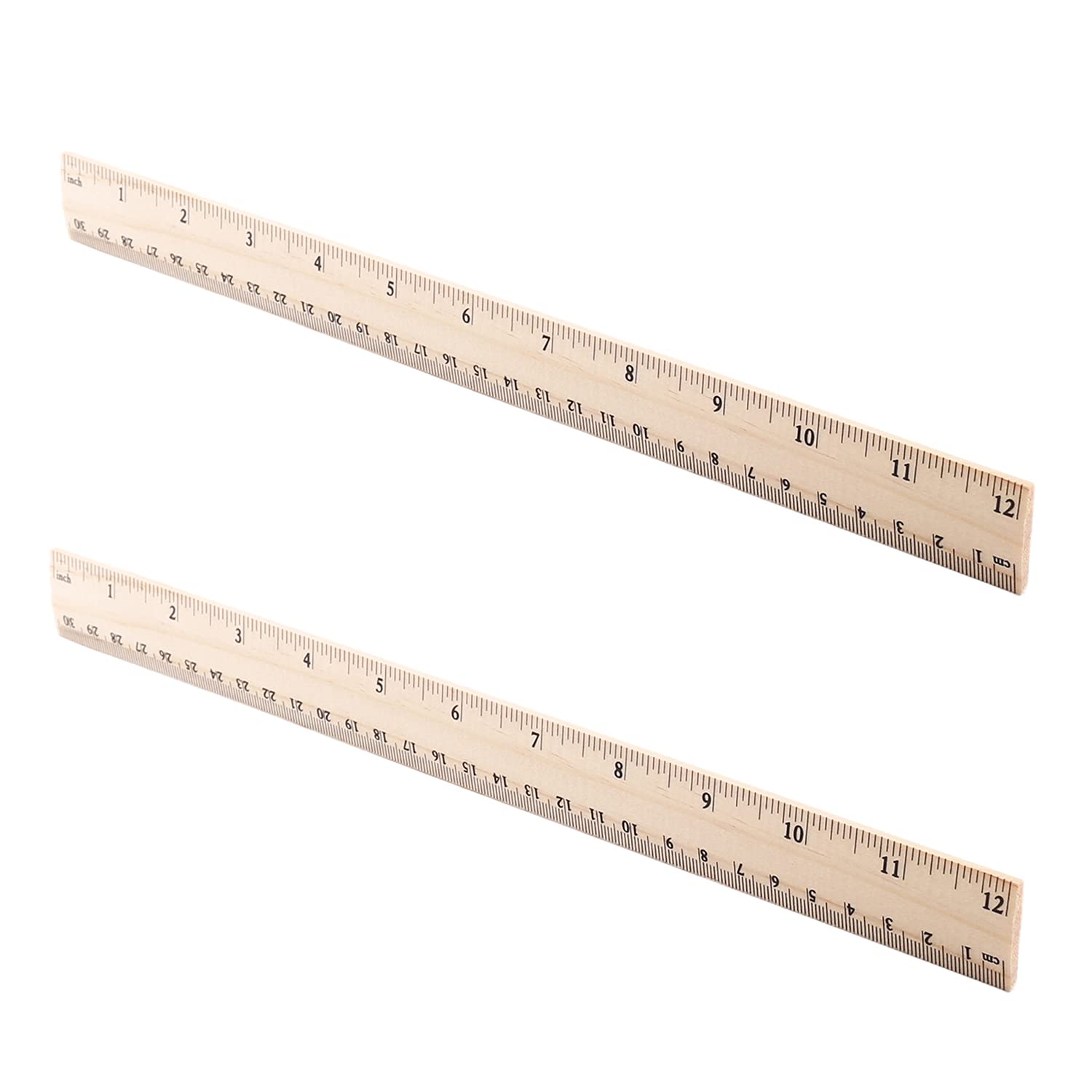 Amazon.com: Hegebeck 30 Pack Student Rulers 2 Scale Wooden Ruler 30cm ...