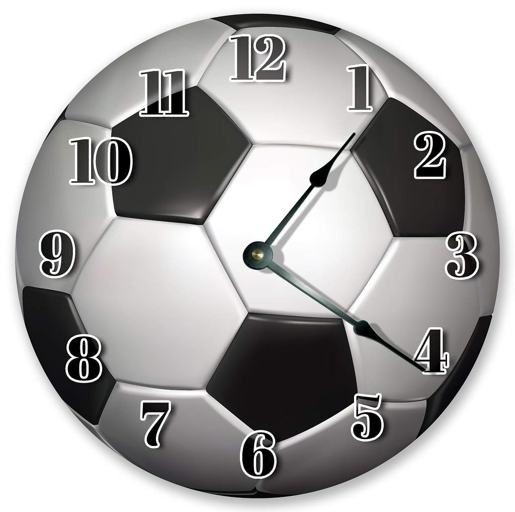 Amazon.com: Sugar Vine Art 10.5" Soccer Ball Clock - Large 10.5" Wall ...