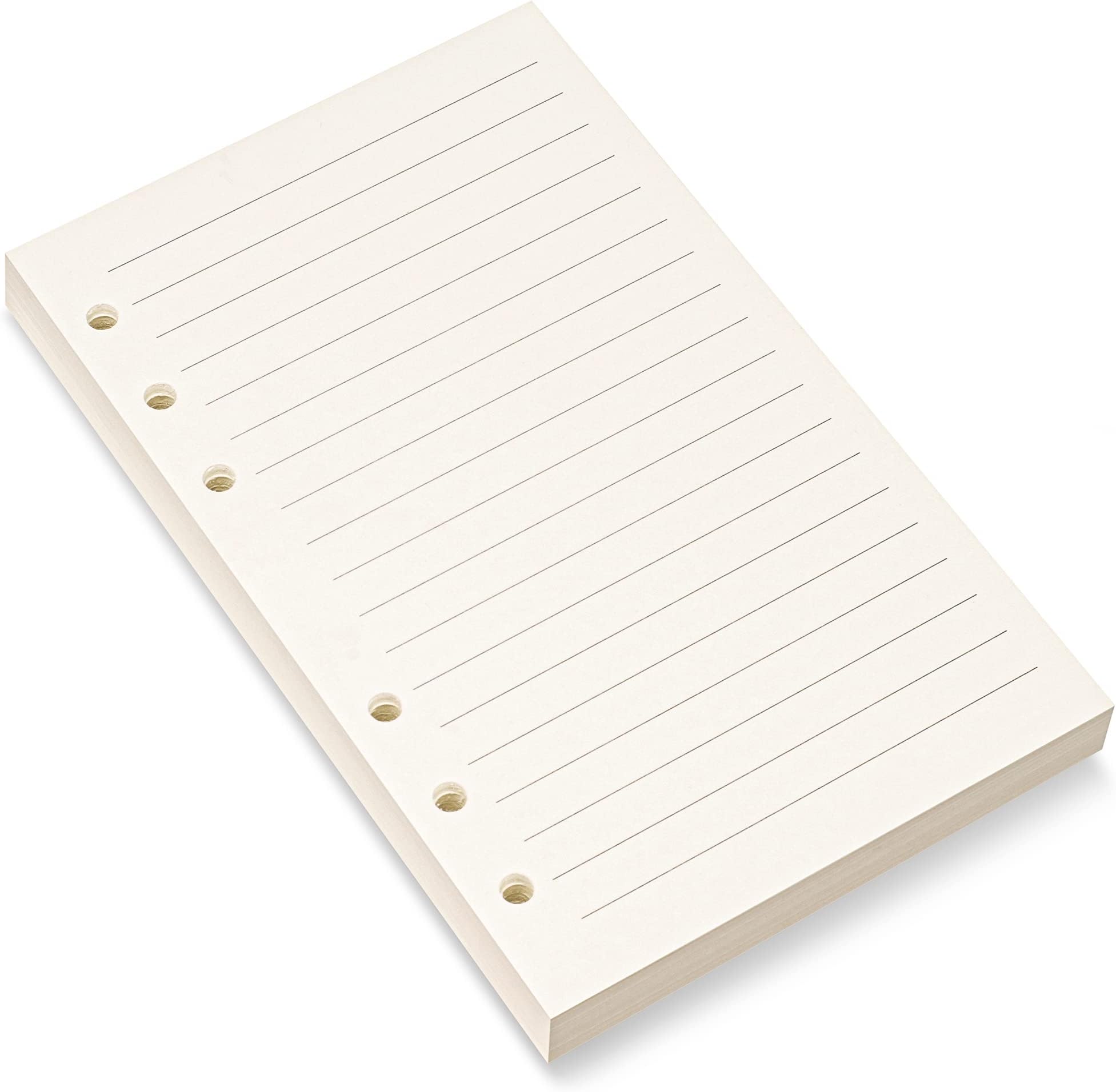 Bidponds A6 Lined Paper Refill, 6 Holes Refill Paper for A6 Personal ...