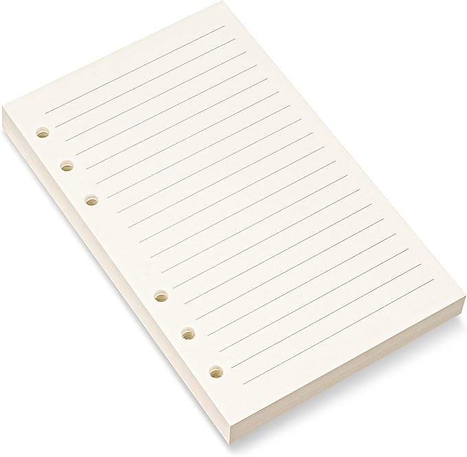 Amazon.com : Bidponds A6 Refill Paper, 6 Holes Lined Paper for A6 ...