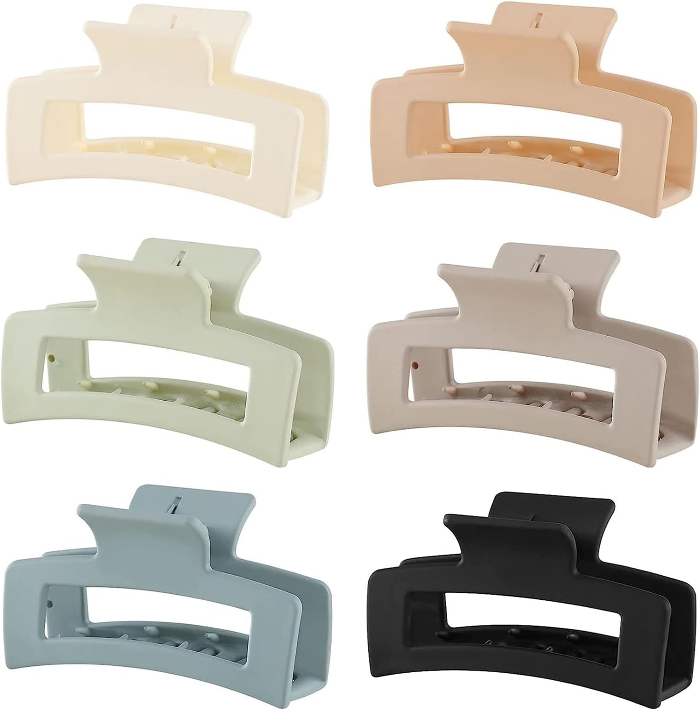 Amazon.com: 15 Pack Rectangle Hair Claw Clips Solid Color Hair Clips ...